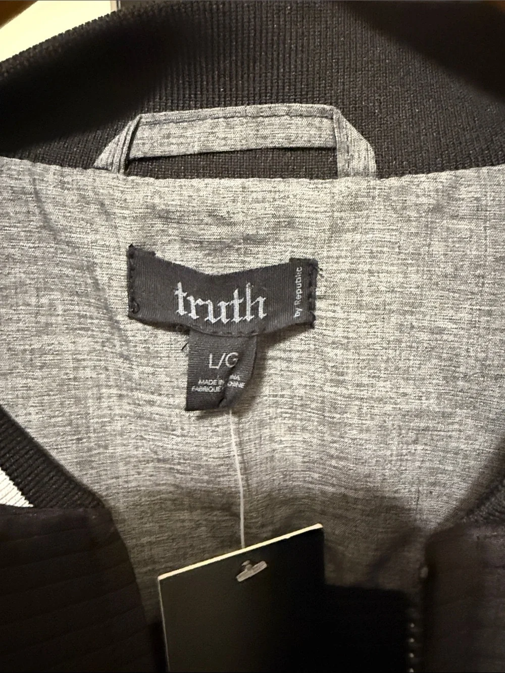 Truth | Jackets & Coats | Truth Black Bomber Jacket With White Stripe ...